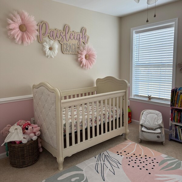 Large Wood Name Sign, Nursery Name Sign, Boho Nursery Sign , Above Crib ...