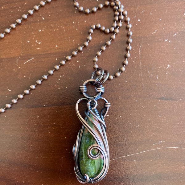 Rainbow Obsidian - 'tyet' - Wire Wrap Pendant - Oxidized Copper - Etsy