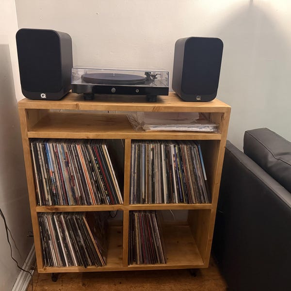 ALDER Vinyl and CD Storage Unit - Record Player Unit Storage ...