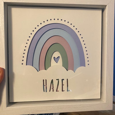3D Custom Name Shadow Box, Boho Rainbow Svg, Layered Paper Art, Files ...