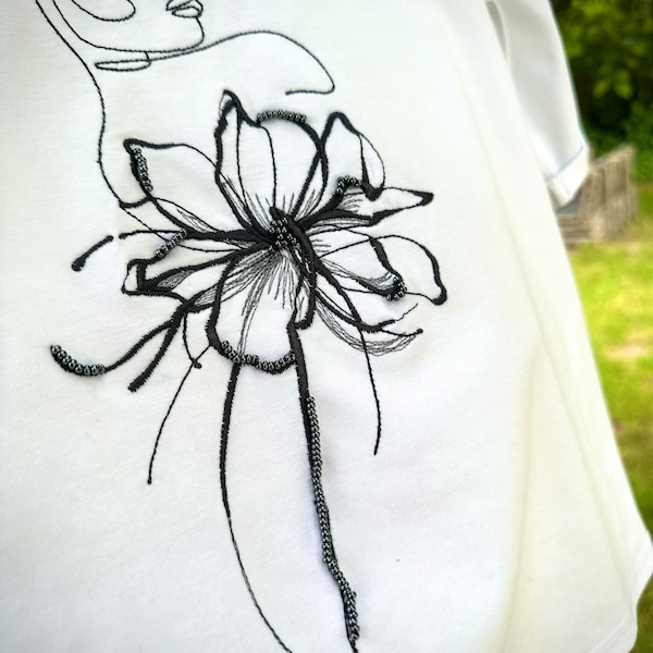 Black Flower Ink Machine Embroidery Design - Black Flower Embroidery ...