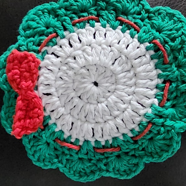 Crochet PATTERN Christmas Wreath Coasters, DIGITAL PDF, Crochet Pattern ...