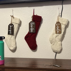 Personalized Wooden Stocking Tag, Stocking Name Tag, Farmhouse Name Tag ...