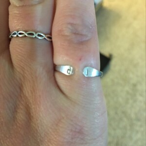 Sterling Silver Ring, Personalized Intial Ring, Couples Ring, Mothers ...