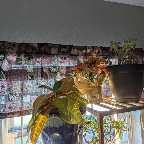 Victorian Inspired Filigree & Skulls Choice of Window Valance or Cafe ...