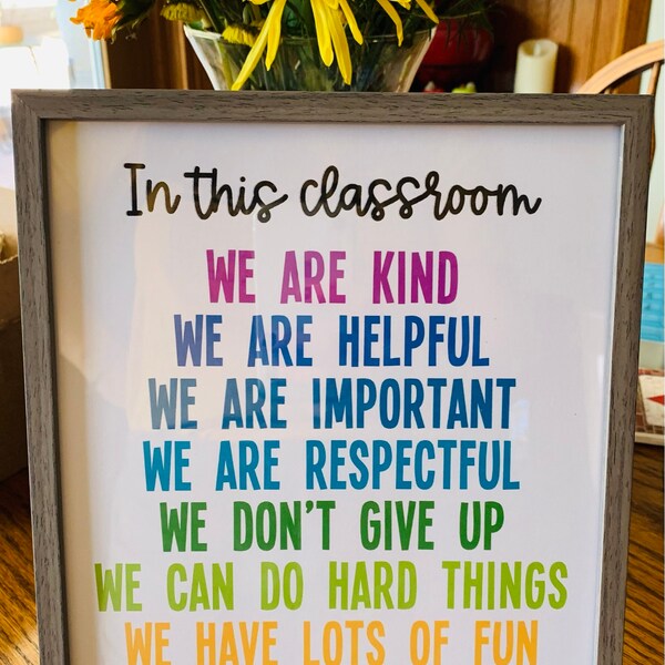 In This Classroom Poster, Classroom Rules, We Are Kind, Teacher Print ...