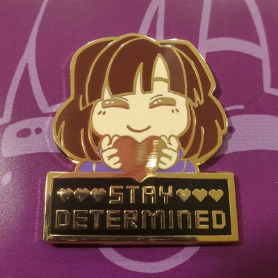 Frisk Undertale Hard Enamel Pins Stay Determined - Etsy