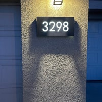 Lighted House Numbers Sign, Metal LED Address Plaque, Large Modern ...