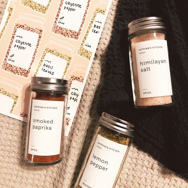 Minimal Spice Labels · Square | 3 Styles - Etsy