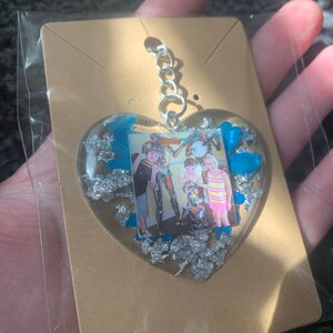 Resin Photo Keychain Heart Heart Keychain Photo Keychain Custom ...