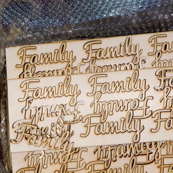 L518 Family Script Word Sign,decoupage, Wooden Letters, Names,family ...