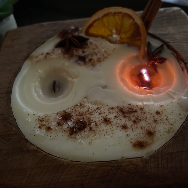 Spiced Orange and Cinnamon Chai Woodwick Dough Bowl Candle - Etsy