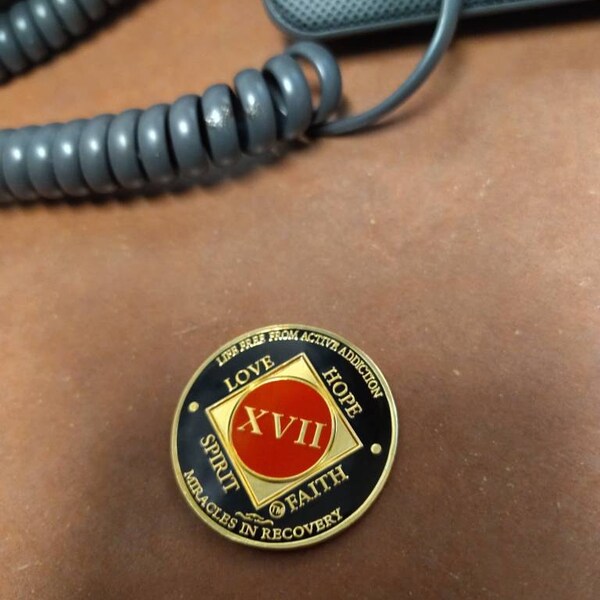 19 Year AA Coin Silver Color Plated Medallion, Recovery Chip, 12 Step ...