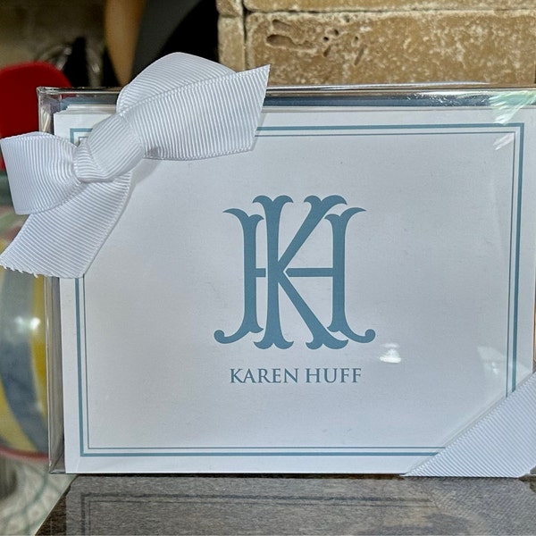 Monogram Stationary Monogrammed Note Card Personalized Note Cards Set ...