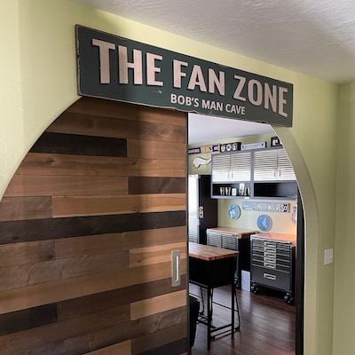 Fan Zone Sign Sports Fan Gift Custom Husband Gift Man Cave - Etsy