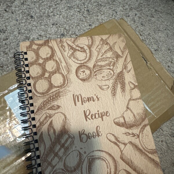 Personalized Wood Recipe Spiral Notebook Birthday Gift for Her Custom ...