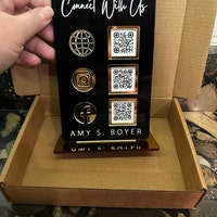 Social Media Sign, Qr Code Sign, Acrylic Business Sign, Qr Code Payment ...