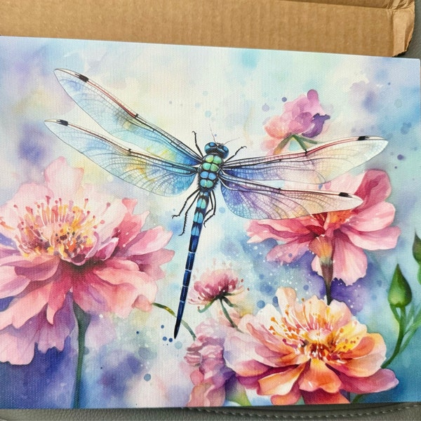 Dragonfly Wall Art for Girls Room Dragonfly Canvas Art Gift for Her ...