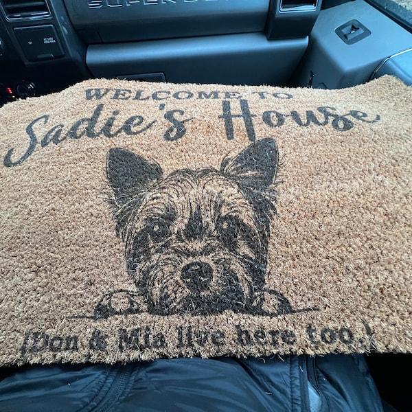 Personalized Dog Gift, Welcome Mat Dog, Dog Doormat, Custom Dog Gift ...
