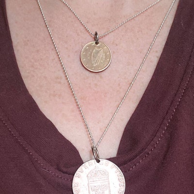 GREECE 2000 GREEK Eaahnikh Ahmokpatia Coin Pendent on a 24 - Etsy