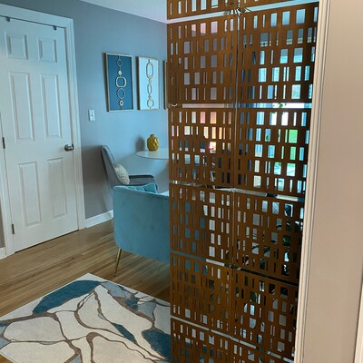 Gray Room Interior Wooden Room Divider Hanging Modern - Etsy