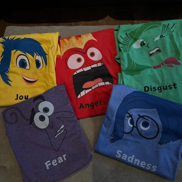 Inside Out Group Shirts, Joy Anger Sadness Faces Halloween Costume ...