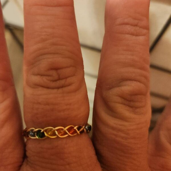 PRIDE RINGS, Lgbtqia+ Rings, Braided Wire Ring, Rainbow Ring, Silver ...