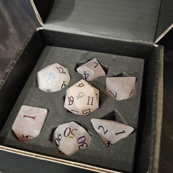 Natural Stone Dnd Full Dice Set| Tiger Eye Dnd Dice Set Sorcerer ...