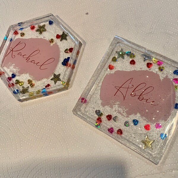 Personalised Circular Perspex Paint Splash Place Names Clear Acrylic ...