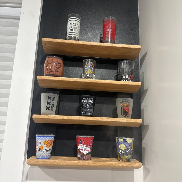 Pint Beer Glass(12) Bar Top Display Shelf Nat/black - Etsy