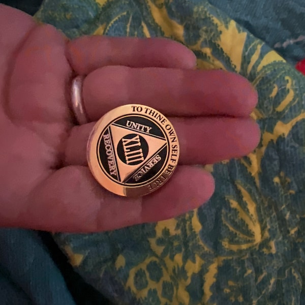 42 43 44 or 45 Year AA Medallion Elegant Black and Gold and Silver ...