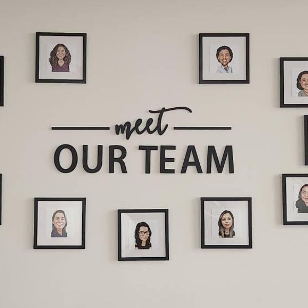 Meet OUR TEAM Custom Sign, Painted Black or Left Unpainted, as Pictured ...