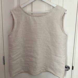 Linen Tank Top Printable PDF, Linen Basic Blouse, Easy to Sew, Womens ...