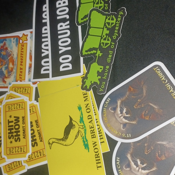 Funny Retro Eighties Educational Stickers - STAY POSITIVE - Spoof ...