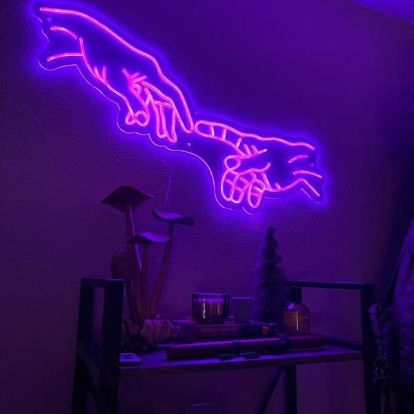 HAND OF GOD Neon Sign Light Office Living Room Interior Design, Neon ...
