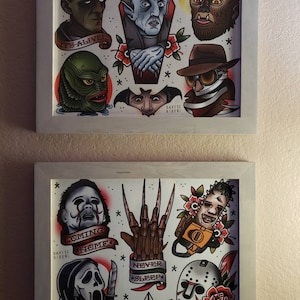 Horror Tattoo Flash Art Print - Etsy
