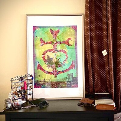 Frida Flowers Poster Mexican Artist F. Kahlo in Buddha Mode With ...