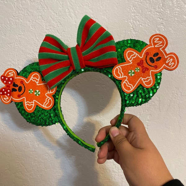 Gingerbread Mickey and Minnie Christmas Ears Mickey Mouse Minnie Mouse ...