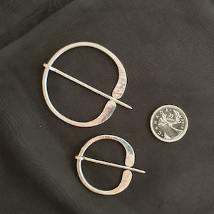 Silver Penannular Shawl, Scarf, Sweater, Pin, Viking Pin, Circle Shaped ...