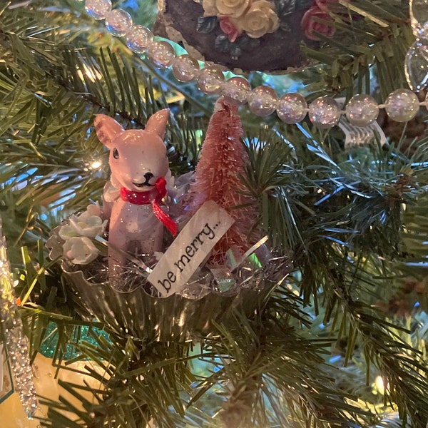 Set of 9 Pink Christmas Vintage Santa Claus Father Xmas and Pink ...