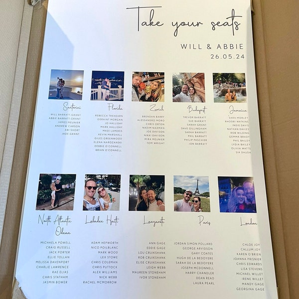 Photo Wedding Table Plan | Seating Plan With Photos | Travel Photo ...