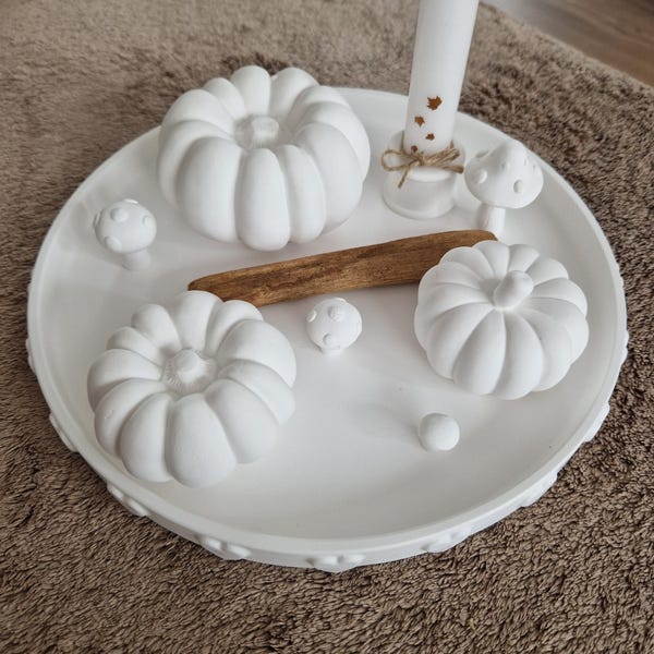 Deko Teller Set, Beton Deko ZUHAUSE Mit 2 Deko Häusern u. Herz Teelicht ...