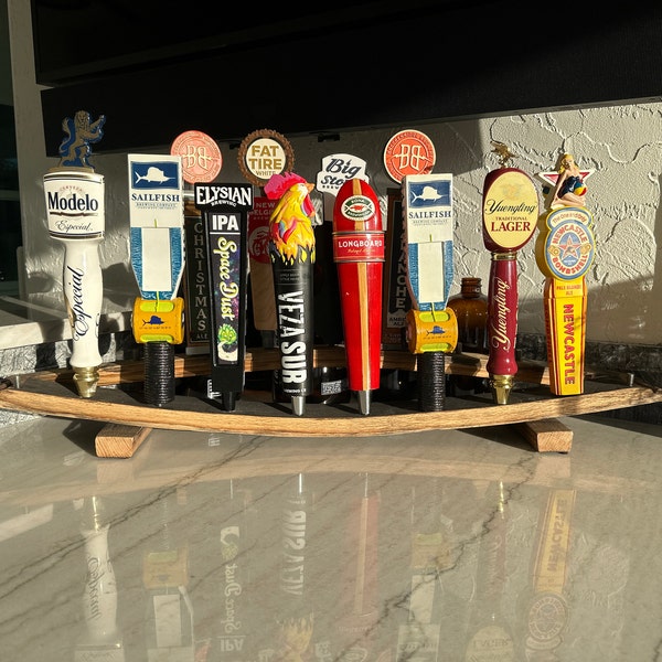 Oak Whiskey Barrel Stave Beer Tap Handle Display - 19 Handle 2 Tier - Etsy