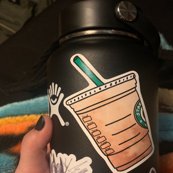 Coffee Cup Decal - Coffee Vinyl Decal -iced Coffee Sticker - Car Window ...