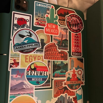 25/50 Vinyl Travel Stickers, Die Cut Decal Set, Waterproof Reusable ...