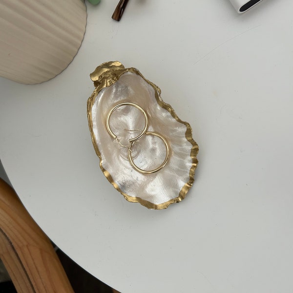 Silver Jewelry Oyster Shell Trinket Dish Holder Decorative Decoupage ...