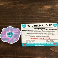 Pots Medical Card, Pots Syndrome Medical Card, Pots Awareness Wallet ...