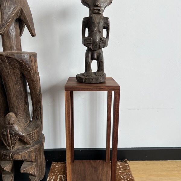 Solid Walnut Modern Rectangle Stand | Geometric Vase | Tall Stand ...