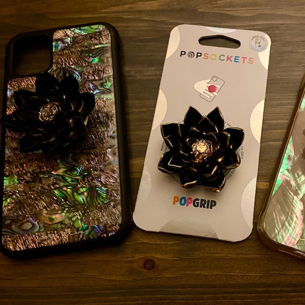 Resin Lotus Flower, Phone Accessories, Gold Phone Grip, Flower Phone ...