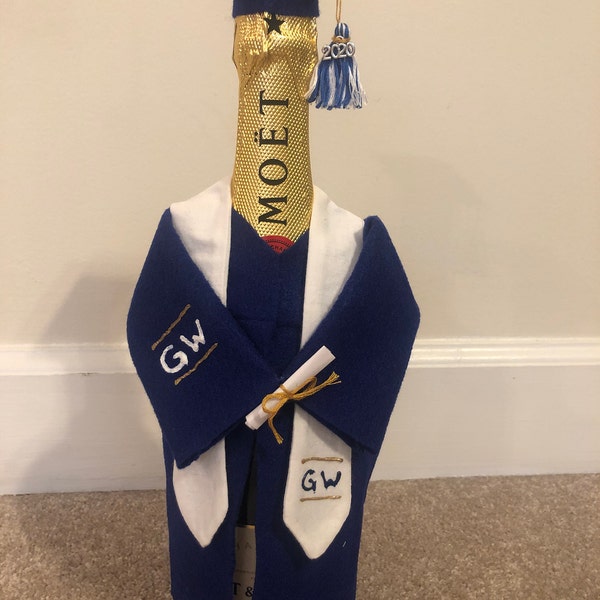 Graduation Cap & Gown Bottle Cover - Black - Etsy